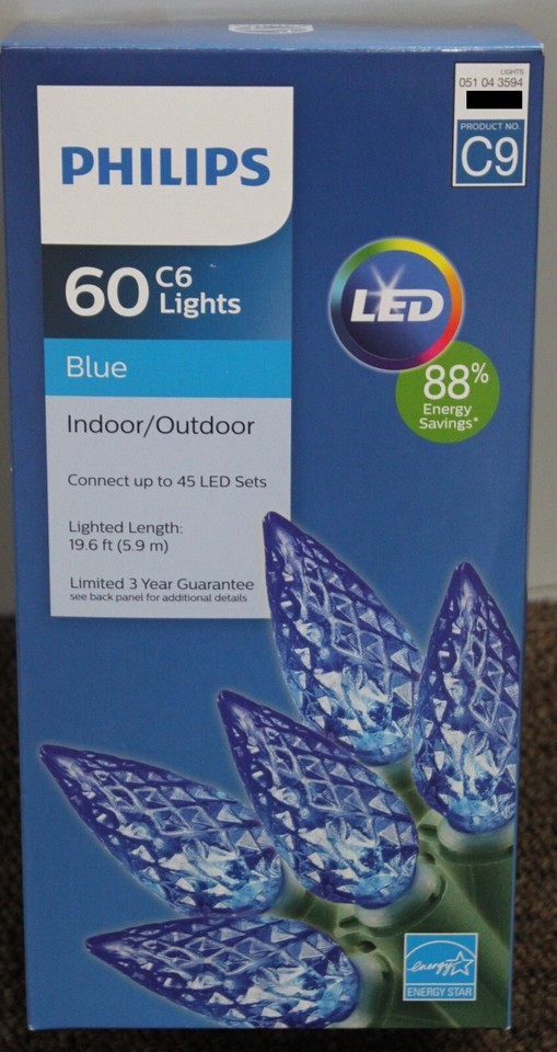 BLUE & WHITE 120 LIGHTS LED C8 C9 Indoor Outdoor Hanukkah Yard Tree ...