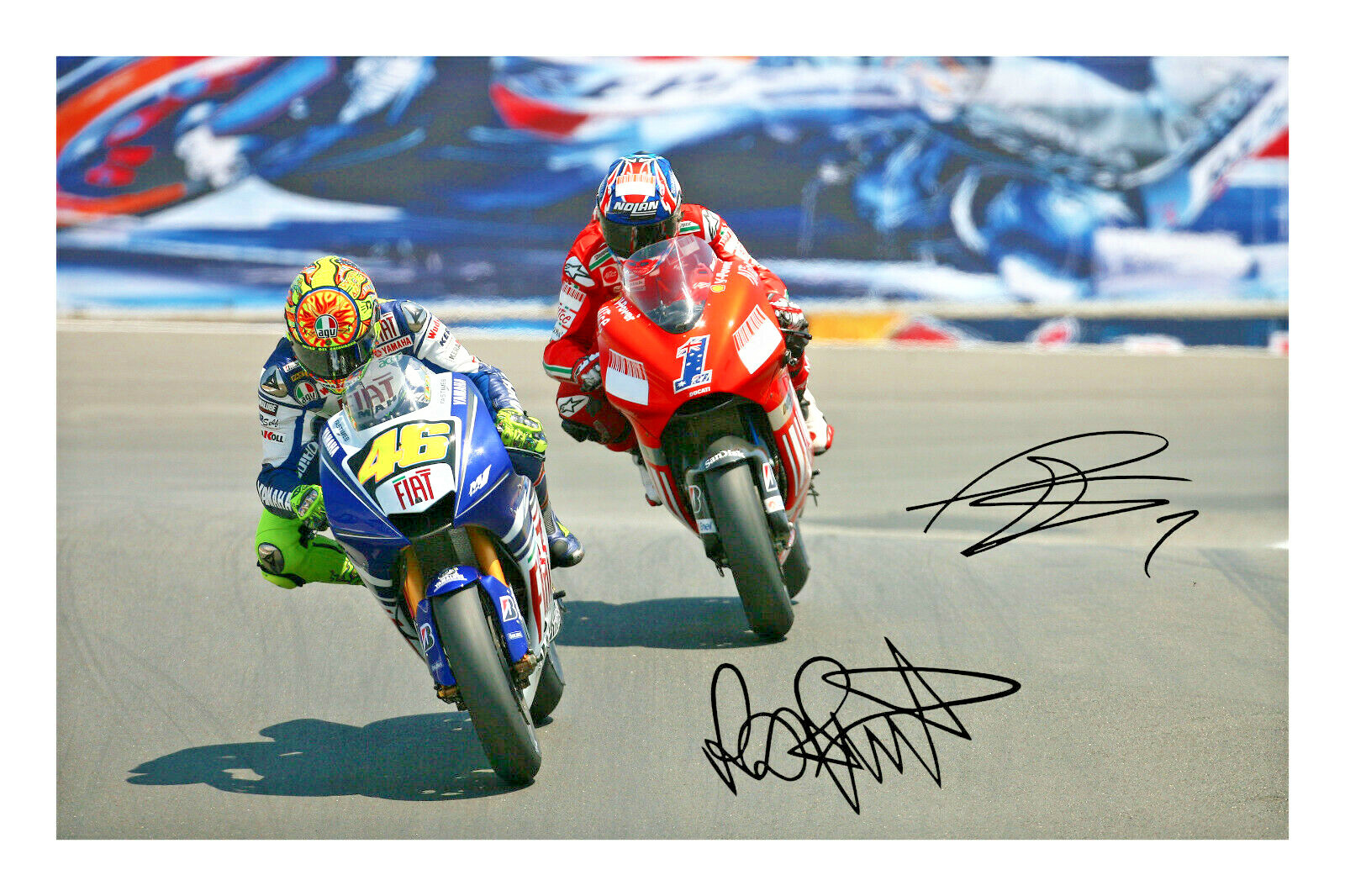 Valentino Rossi & Casey Stoner Signed A4 Photo Print Autograph MotoGP ...
