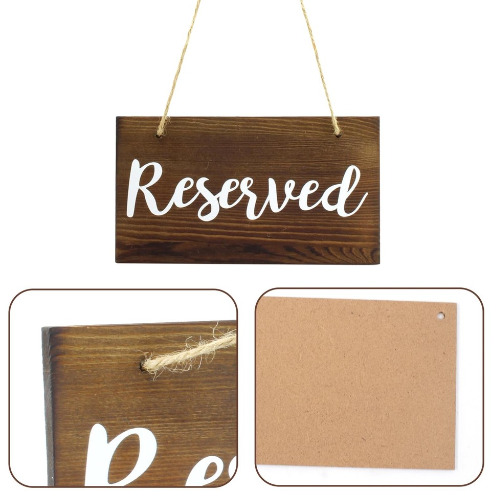 8 PCS Hanging Wooden Reserved Signs Rustic Reserved Seating Signs for ...