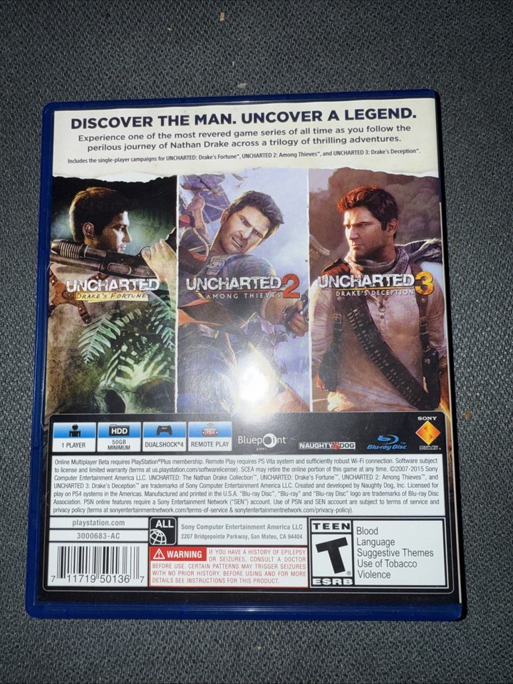 Uncharted: The Nathan Drake Collection - PlayStation 4 - CIB Excellent ...