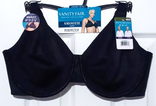 New Vanity Fair 40DD Underwire Bra Black Minimizer | eBay