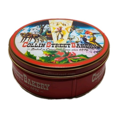 Collin Street Bakery DeLuxe Fruit Cake 7" Tin - Excellent Used ...