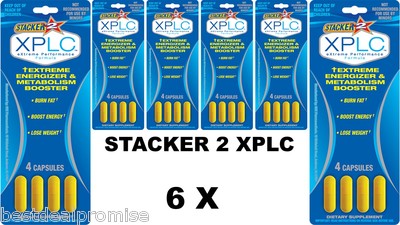 Stacker Two 2 XPLC Herbal Dietary 4 /Card (Lot 6 X Cards) = 24 Capsules ...