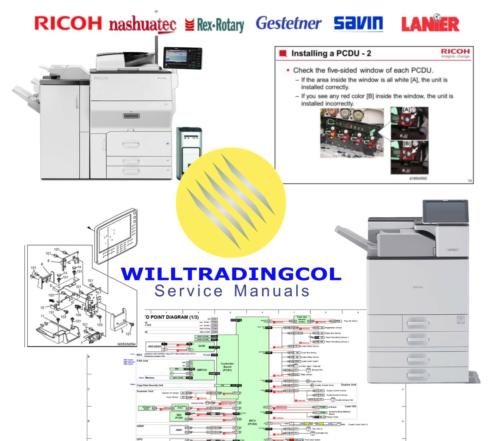 Ricoh Aficio MPC2004 2504 3004 Service manual, parts and diagrams. PDF ...