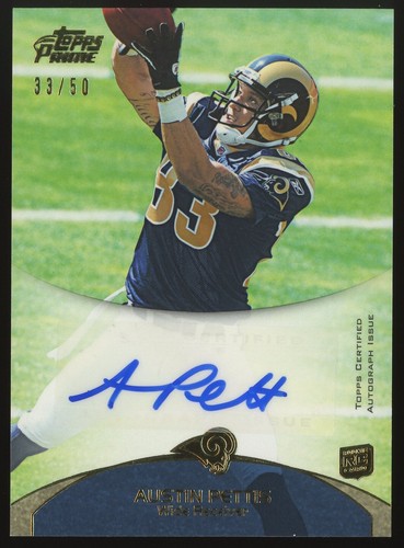 Austin Pettis 2011 Topps Prime #34 AUTO RC GOLD Boise State Broncos BSU ...