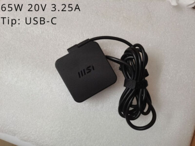 Genuine MSI 20V 3.25A 65W USB-C Type C Charger for MSI Prestige 14 EVO ...