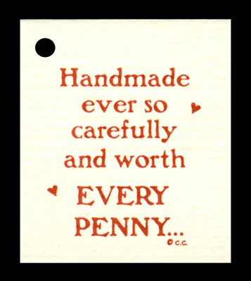 50 *EVERY PENNY* HANG TAGS CRAFTS WHIMSICAL PRICE HANDMADE SMALL FUN w ...