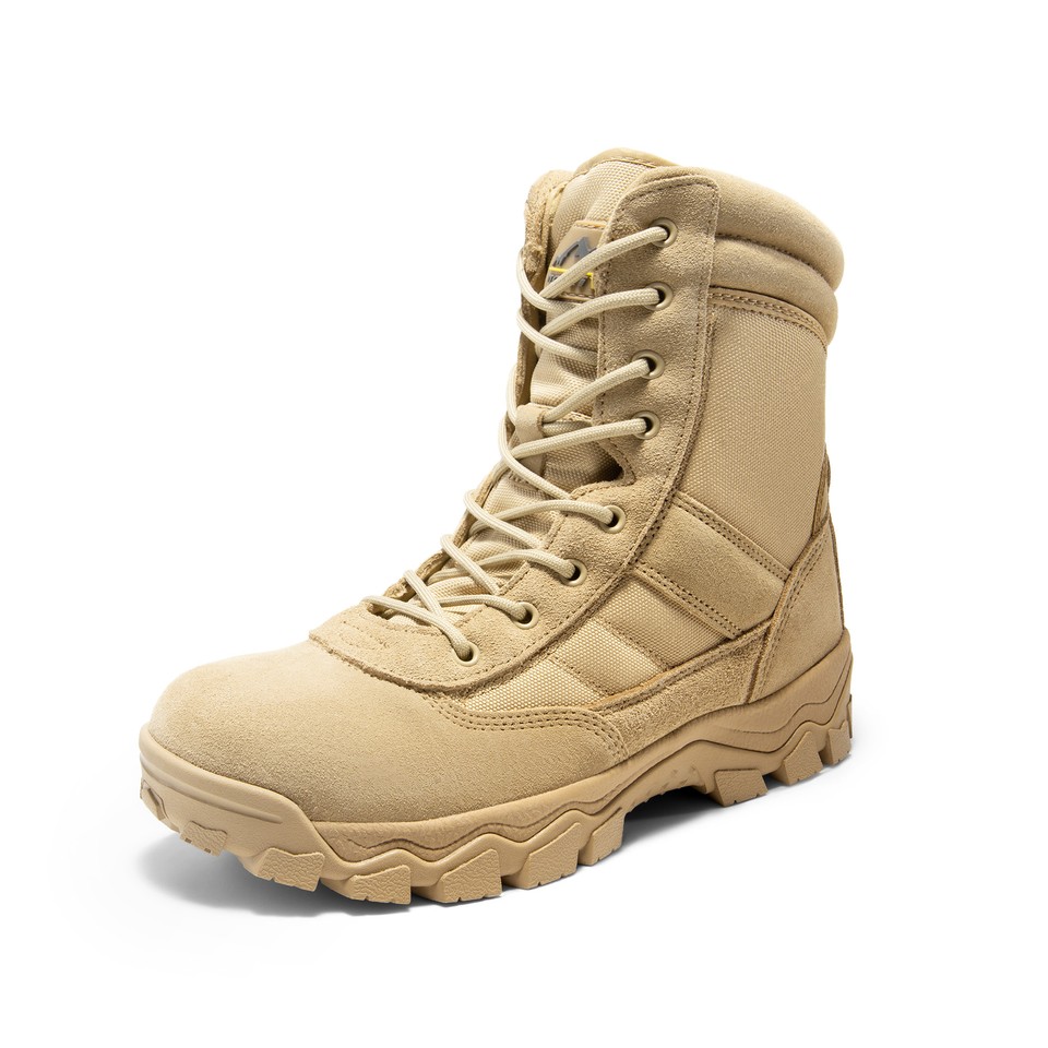 Mens 8" Military Boots Side Zip Outdoor Motorcycle Boots Tactical Boots ...