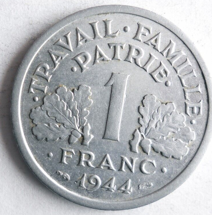 1944 C VICHY FRANCE FRANC - Excellent Coin - FREE SHIP - Bin #410 | eBay