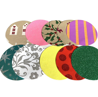 200 paper circles pre cut kids craft activity 10 designs glitter 10cms ...