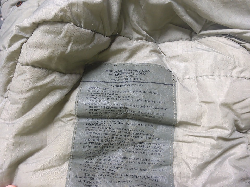 Army 5 Piece Modular Sleep System MSS Intermediate Patrol Sleeping Bag ...