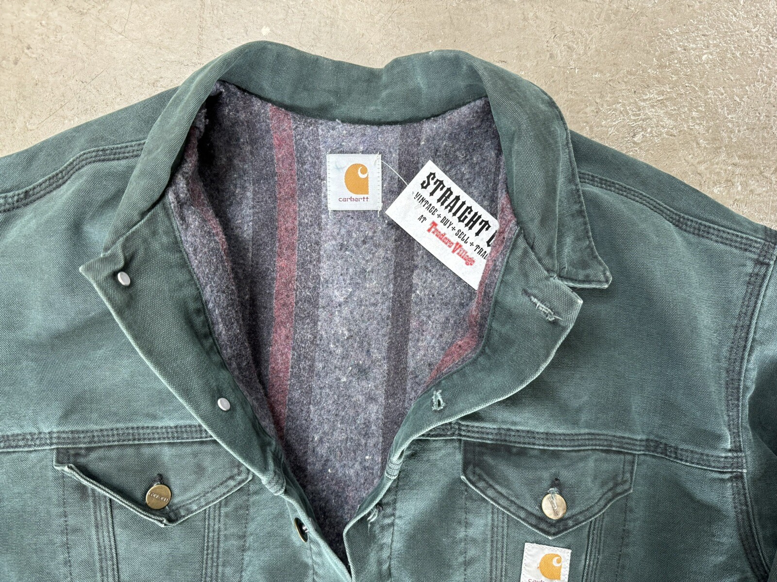 Vintage Carhartt Trucker Jacket Green XL - Gem