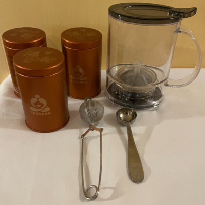 TEAVANA Perfect Tea Maker Dispenser 16 oz Loose Leaf Infuser w/ 3 Empty ...