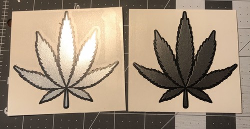 PAIR CHROME 420 marijuana, ganja, pot, weed, herb decals stickers 3.5 ...