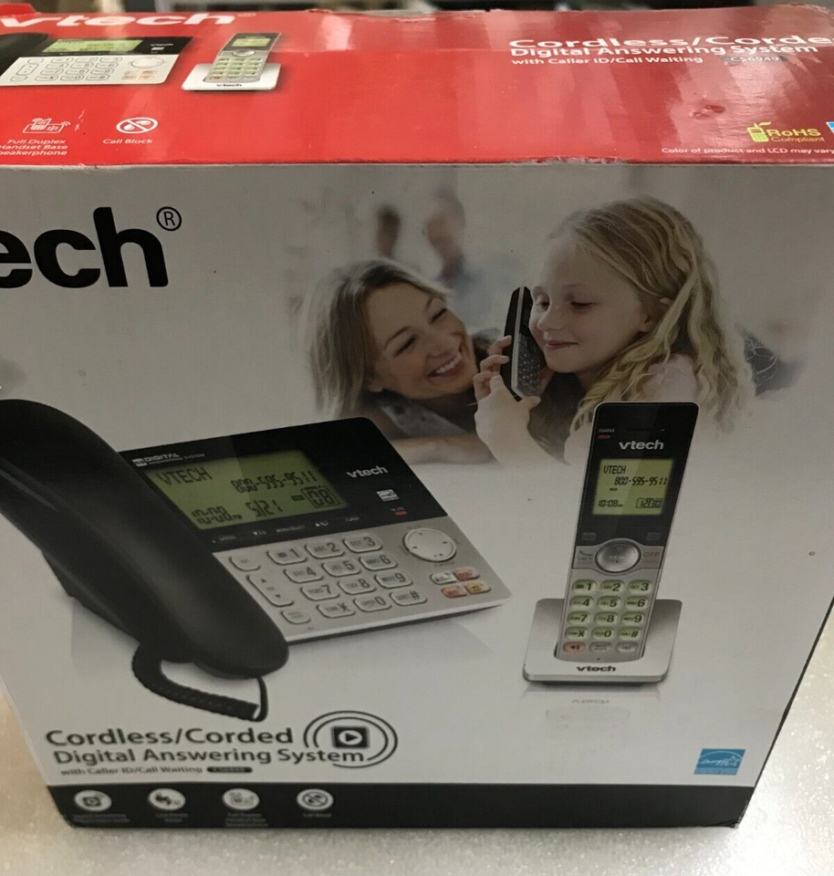VTech CS6949 Expandable Corded/Cordless Answering System with Call ...