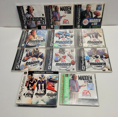 Madden NFL Full PS1 Set (Sony PlayStation 1) CIB Complete Bundle Lot of ...