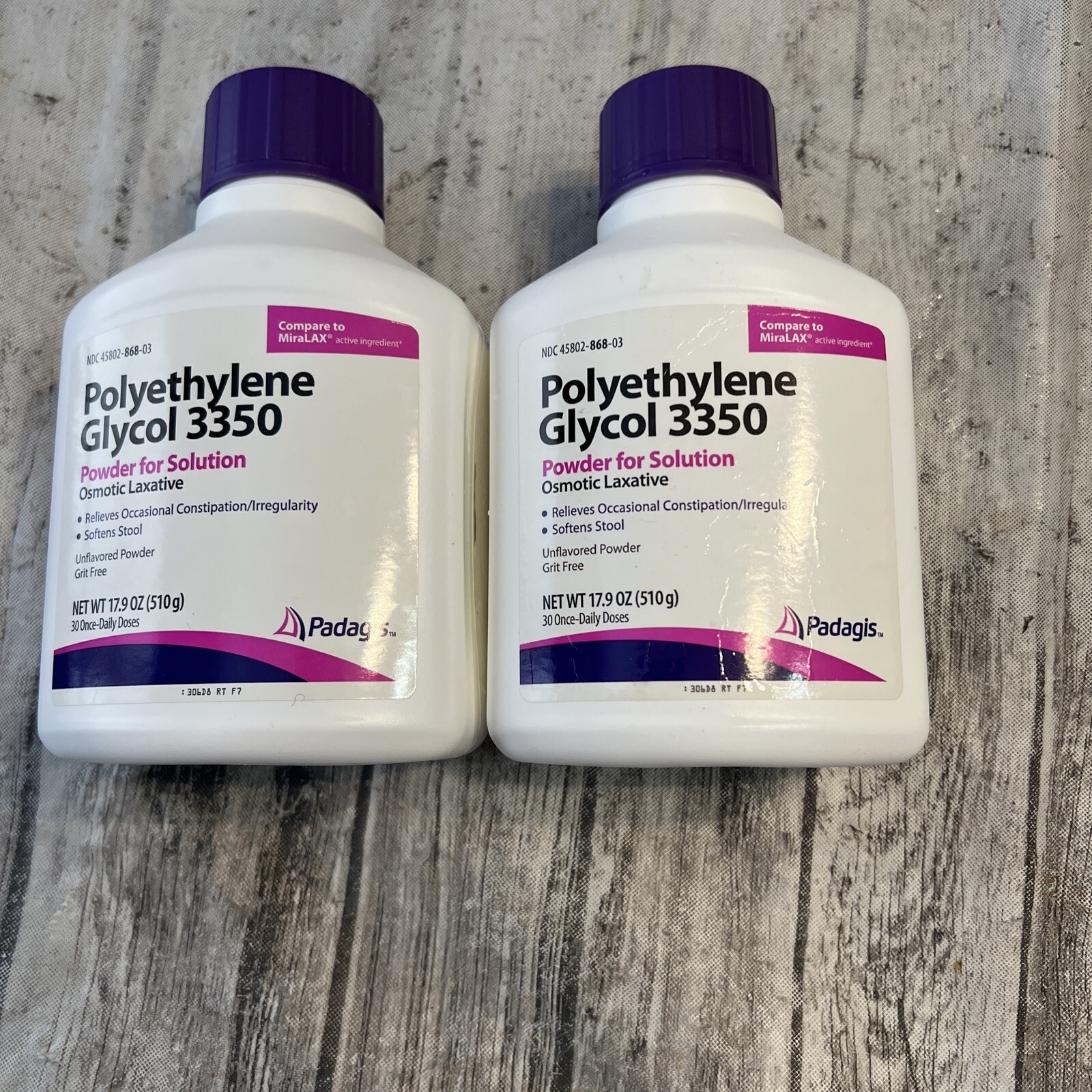 Padagis Polyethylene Glycol 3350 Powder Laxative 17.9 oz / 510 g ...