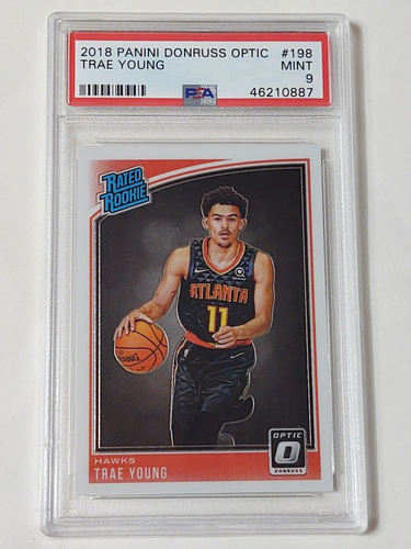 2018 PANINI DONRUSS OPTIC TRAE YOUNG RC ROOKIE PSA 9 MINT RATED ROOKIE ...