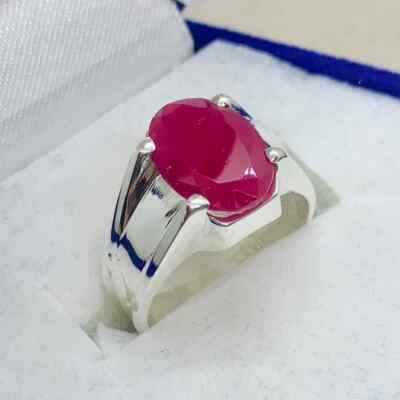 Deep Red Ruby Mens Ring Sterling Silver 925 Women Ruby Ring Handmade ...