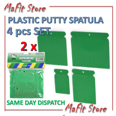 PLASTIC PUTTY SPATULA 2xSET SMALL BIG Knife Scraper Crack Filler ...