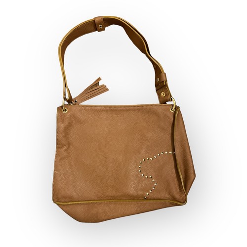TOUS Brown Leather Gold Studded Shoulder Bag | eBay