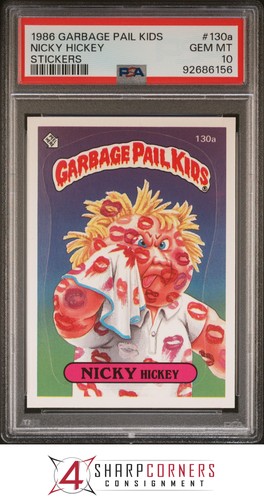 1986 GARBAGE PAIL KIDS STICKERS #130a NICKY HICKEY SERIES 4 PSA 10 | eBay