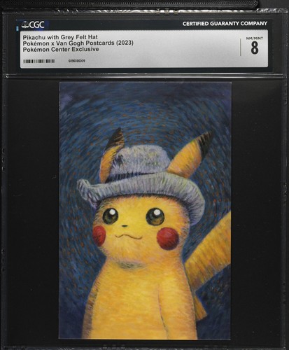 2023 CGC 8 Graded Pokemon Pikachu With Grey Felt Hat Pokemon Center ...