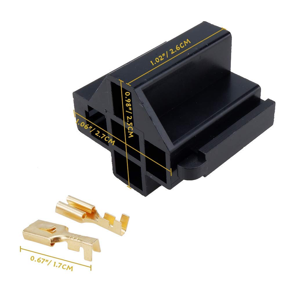 5 Pin Relay Connector - 12V Socket, 30Amp/40Amp, 6.3Mm Truck Vehicle ...