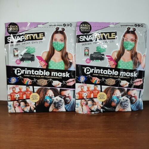 Snap Style The Printable Face Masks DIY Print Pack of 4 Child to Adult ...