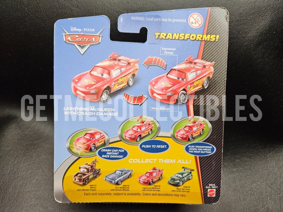 DISNEY PIXAR CARS QUICK CHANGERS LIGHTNING MCQUEEN CRASH DAMAGE SAVE 6% ...