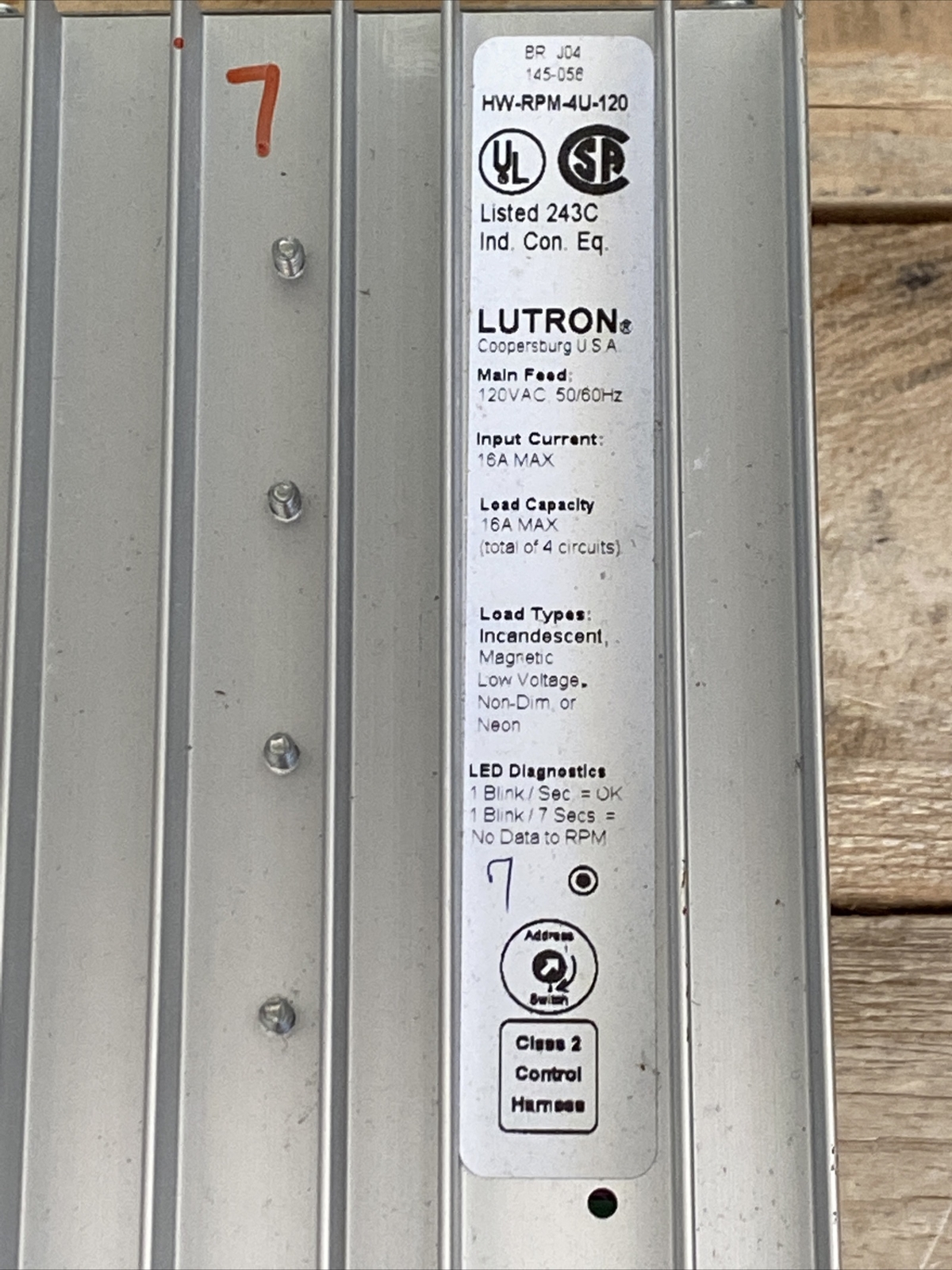 Lutron HomeWorks HW-RPM-4U-120 Remote Dimming Module White Label ...