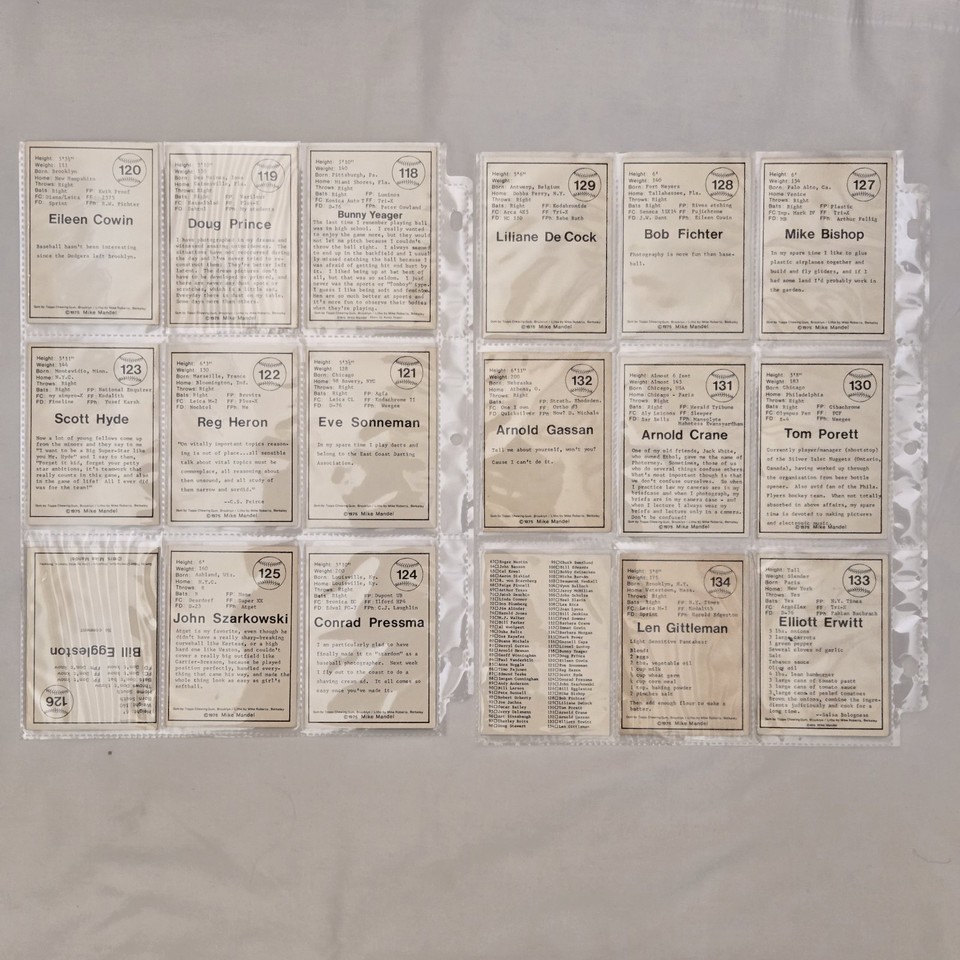 Mike Mandel Photographer Trading Cards complete set of 134 + checklist ...