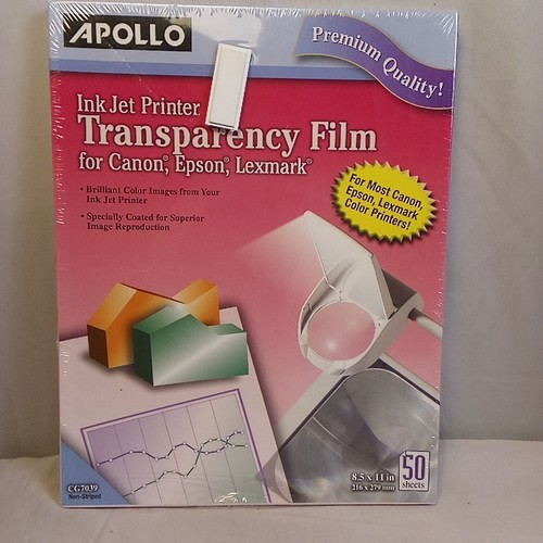 Apollo Inkjet Printer Transparency Film Canon Epson Lexmark 50 Sheets ...