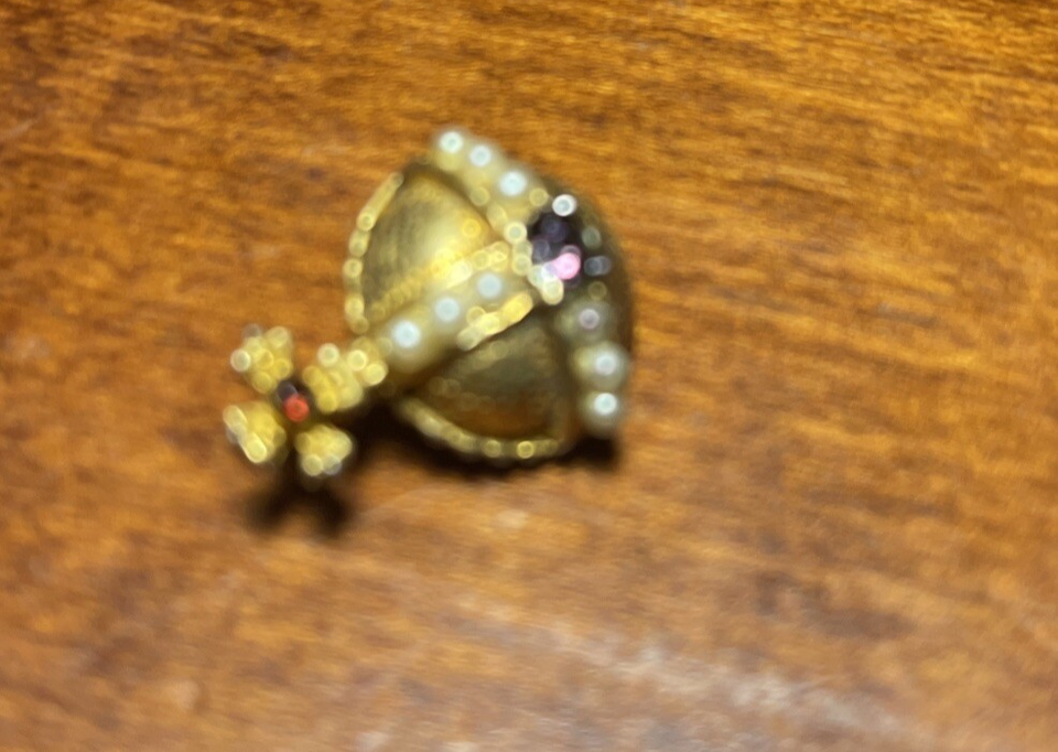 Brooch Pin Vintage Tiny Coronation Orb Monarch Regalia Sovereign ...