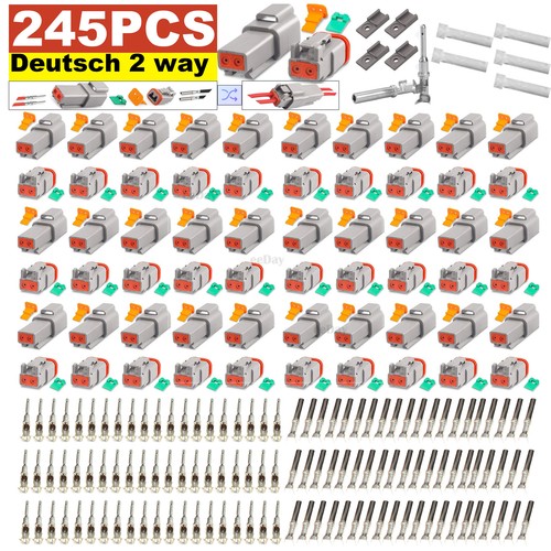 245PCS Deutsch Kit DT 2 Way Series Connector Plug Waterproof Auto ...