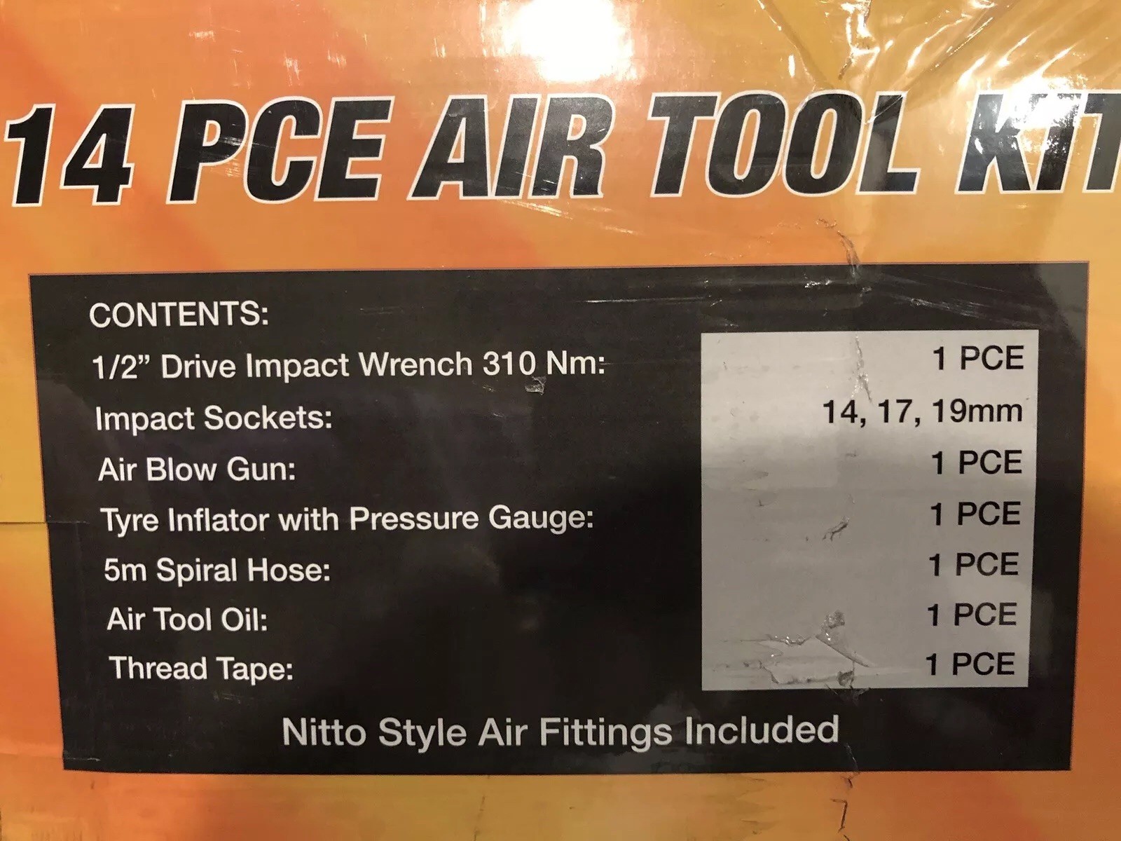 Blackridge Air Impact Wrench Inflator Nitto Kit - 14 Piece kit As New ...