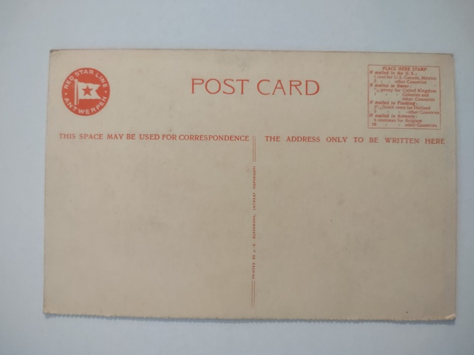 Vintage Postcard Red Star Line Ship Advertising Art o AA56 | eBay