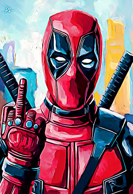 Deadpool "Flying The Bird" Original Pop Art Print - 13 x 19 Poster | eBay