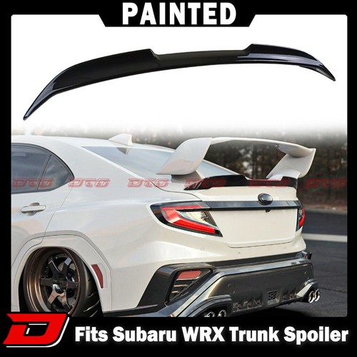 PAINTED Black Fit For SUBARU WRX STI 4D VB V Style Rear Trunk Spoiler ...