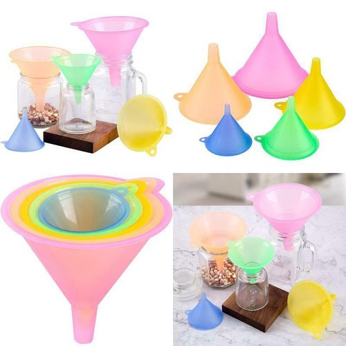 5Pcs Large Variety Small kitchen Funnel Set Plastic Funnel Liquid ...
