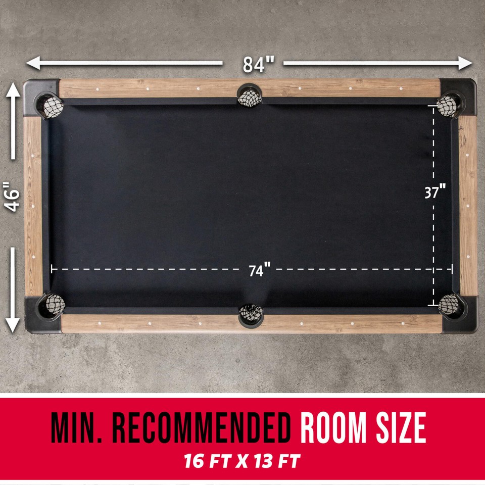 7 or 8 ft Portable Pool Table - No Assembly Required Folding Billiard ...