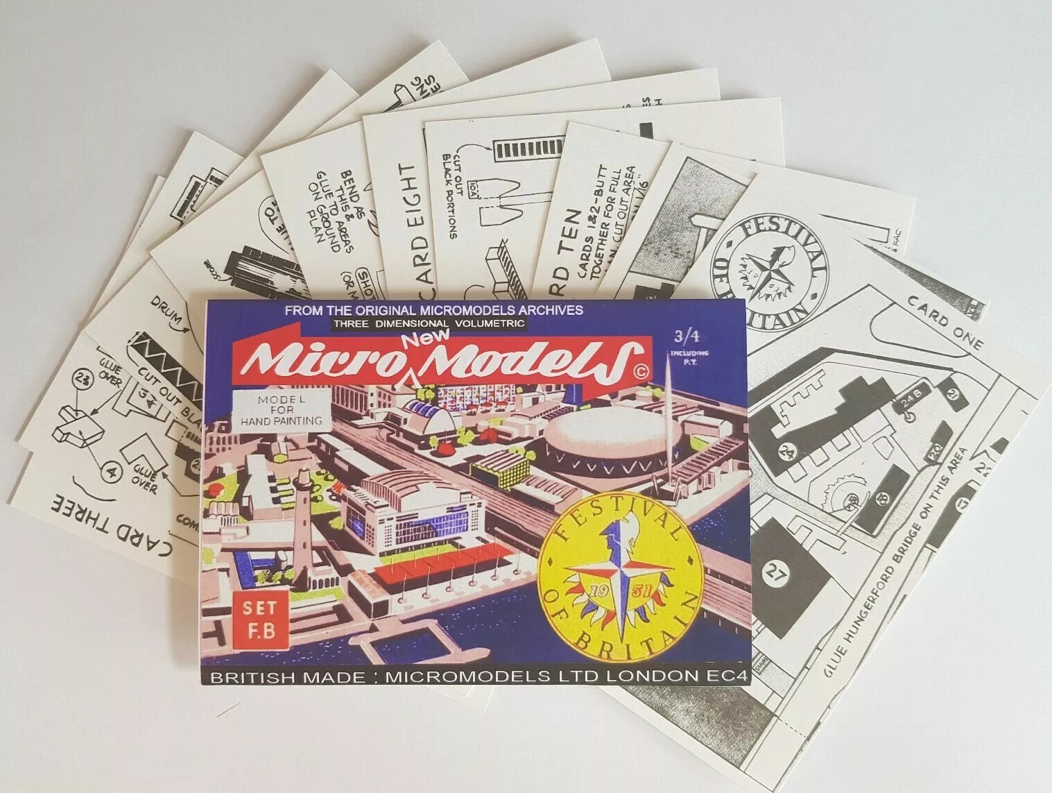 Micromodels FESTIVAL OF BRITAIN 1951 SET FB Micro New Models card model ...