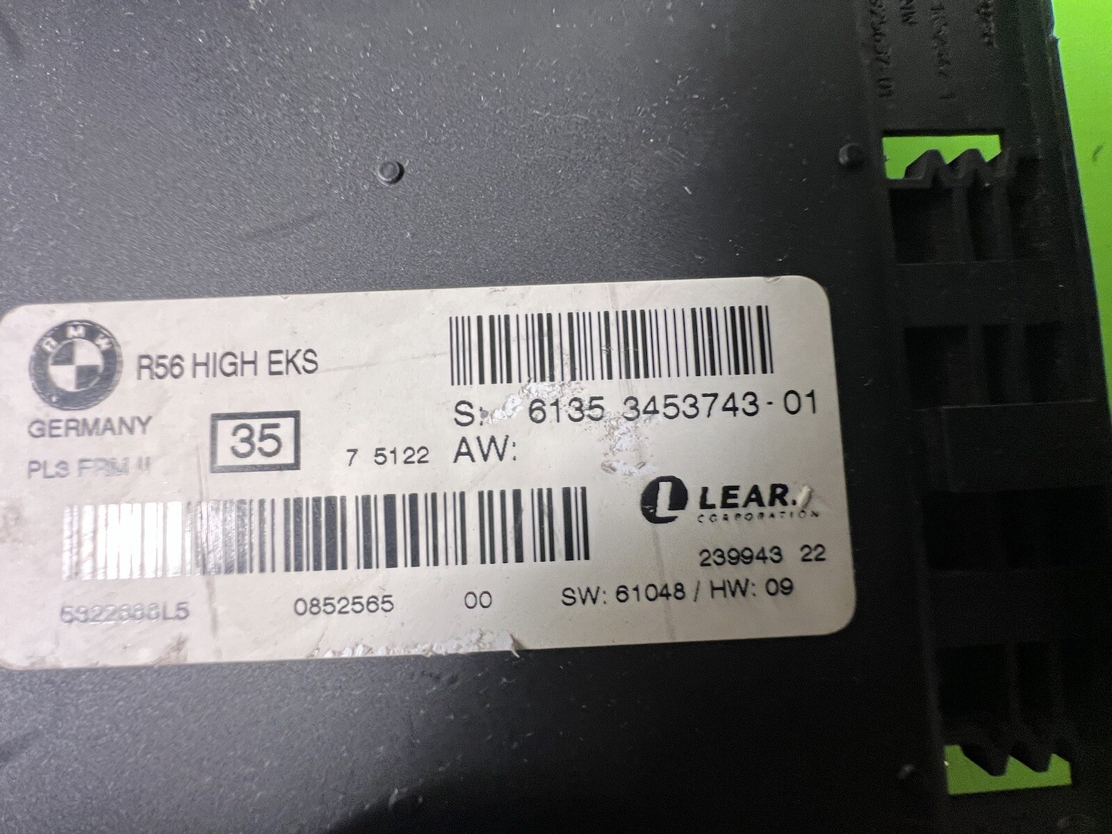 09 MINI COOPER S R56 R57 R55 CAS CONTROL MODULE W/KEY READER KEY ENGINE ...