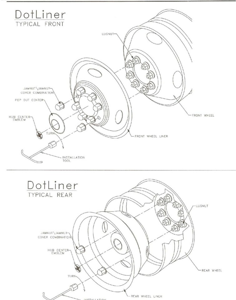 05-20 FORD F350 17" Dually Stainless Steel Wheel Simulator Dual Rim ...
