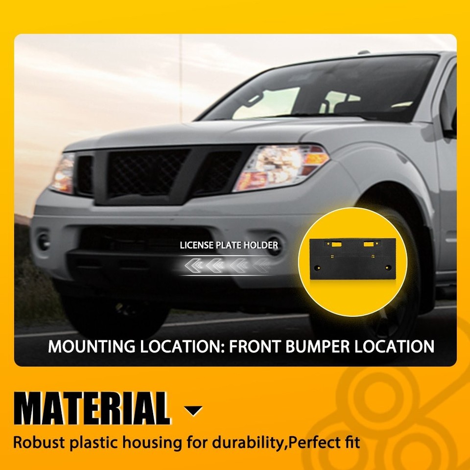 For Nissan Frontier 2005-2019 Front License Plate Frame Holder Mounting ...