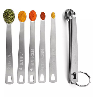 5PCS Small Measuring Spoons Set Stainless Steel Tiny Measuring Spoons ...