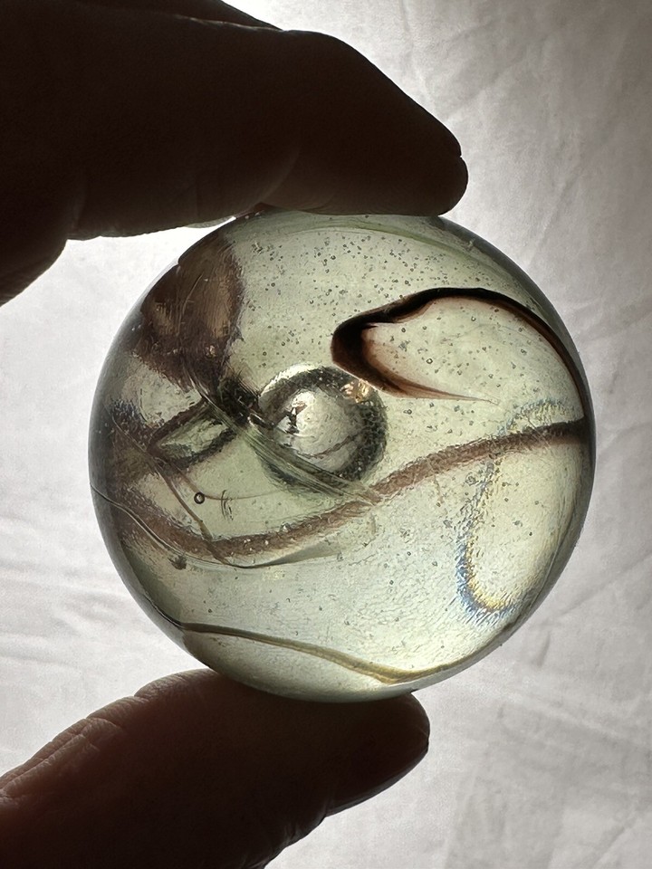 Toe Breaker 50mm (2") POLAR BEAR Brown/White Wire Pull Marbles glass | eBay