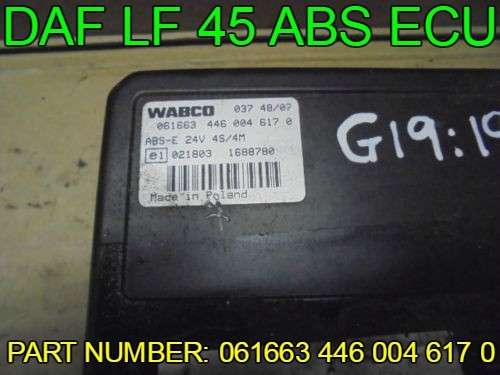 DAF LF 45 ABS ECU - WABCO 061663 446 004 617 0 | eBay