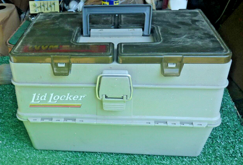 Lid Locker Tackle Box 6-Tray Dual Fold /w Lures | eBay