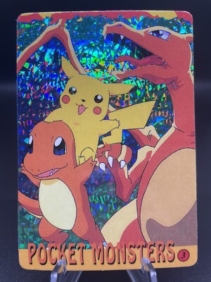 Pokemon Charizard / Pikachu / Charmander Holo Prism Vending Sticker #3 ...